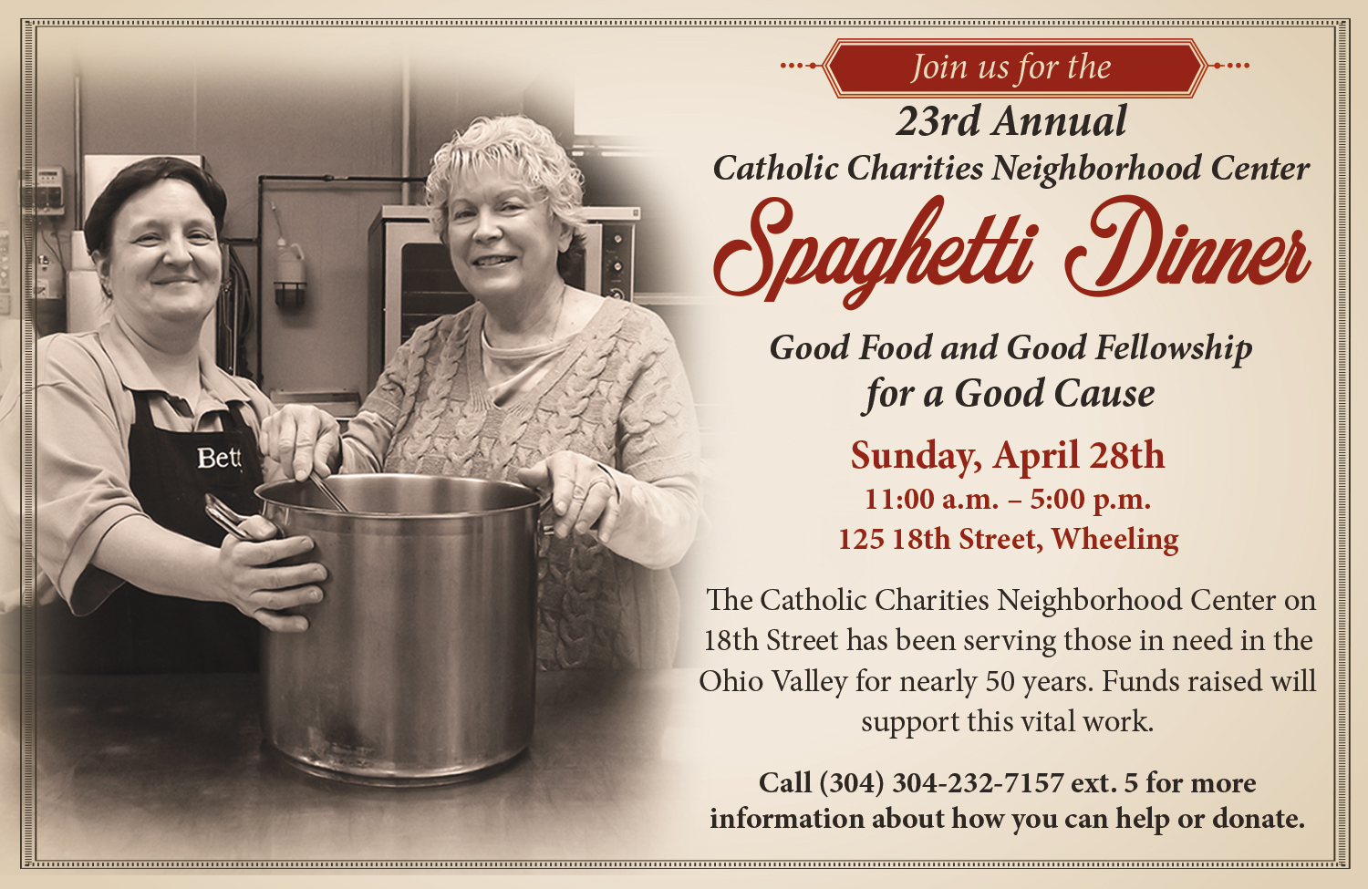 Catholic Charities to Hold 23rd Annual Spaghetti Dinner- Weelunk